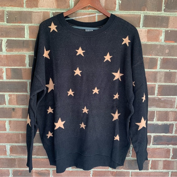 Como Vintage | Sweaters | Como Vintage Black Gold Star Sweater Womens ...